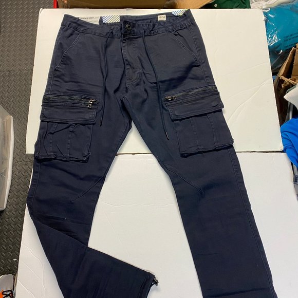 smoke rise ny | Pants | Smoke Rise Mens Navy Slim Fit Tapered Pockets ...